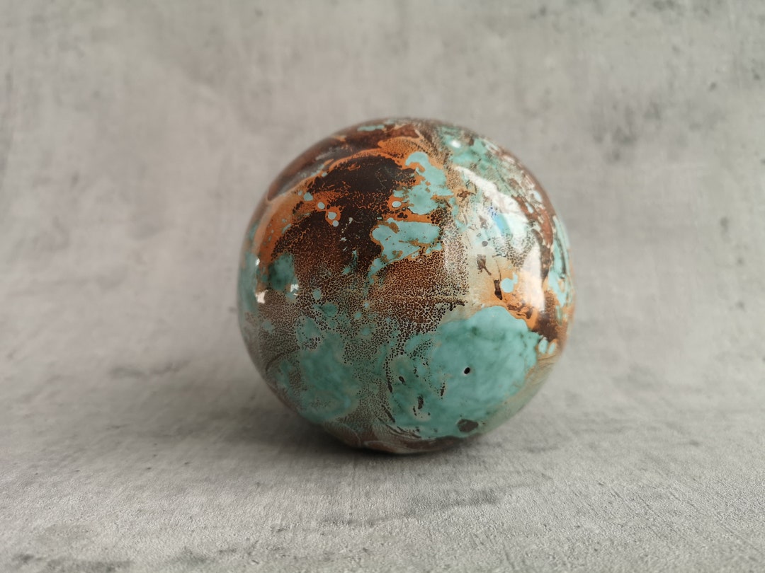 Ceramic Ball Home Decor, Pottery Globe for Modern Interior, Relaxing ...