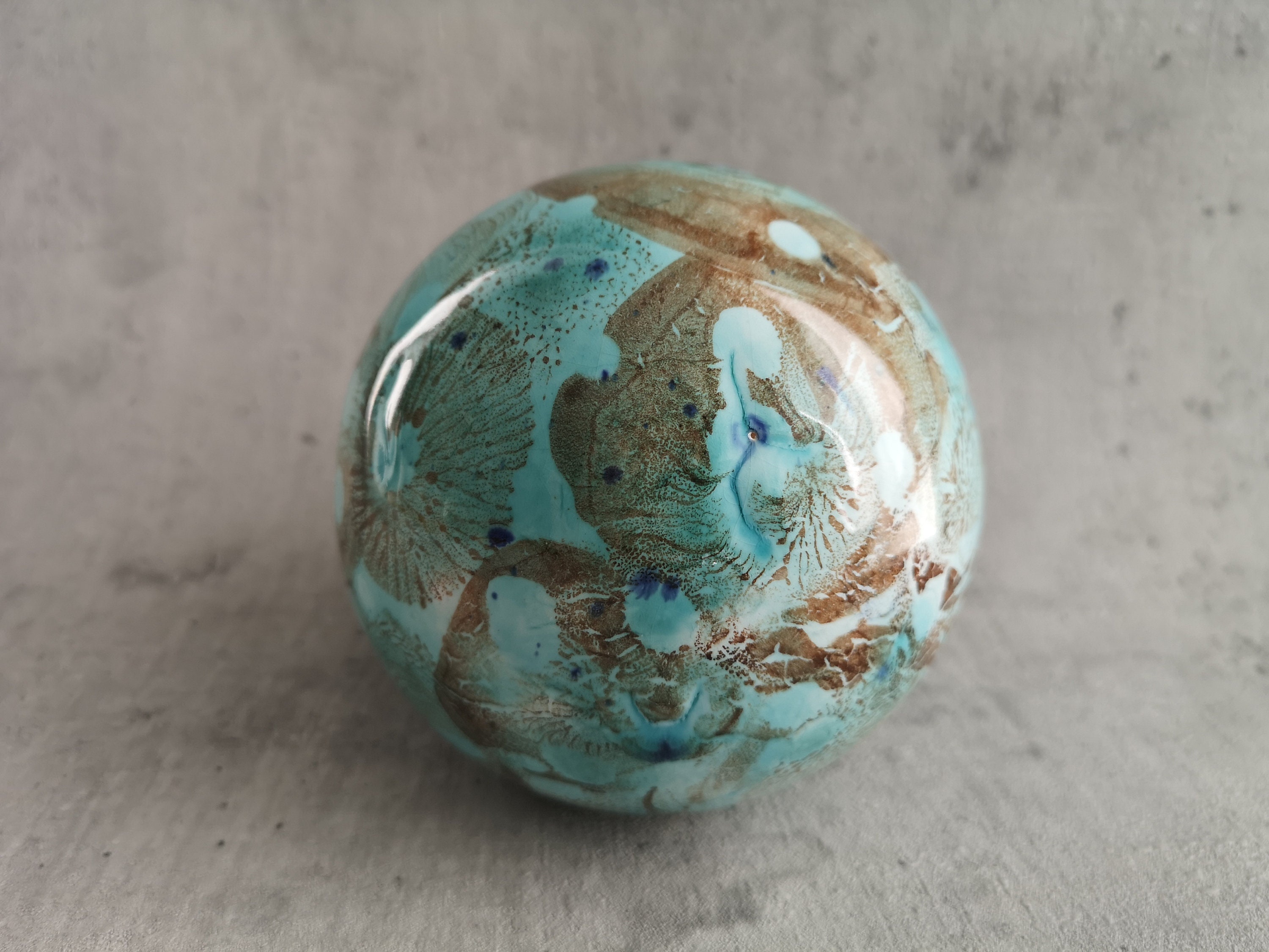Ceramic Ball Sculpture, Pottery Globe for Minimalist Interior, Present ...