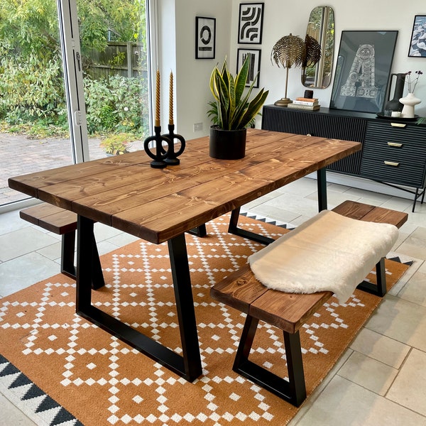 Rustic Dining Table - Etsy UK