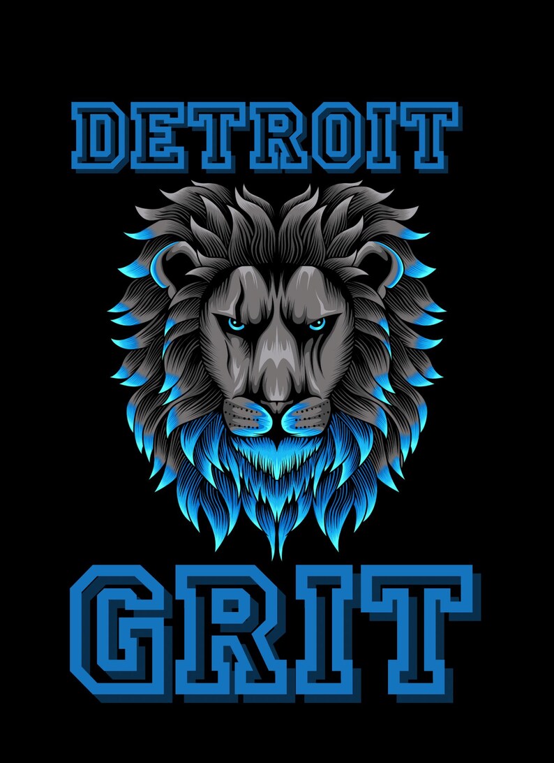 Detroit Grit Lion PNG - Etsy