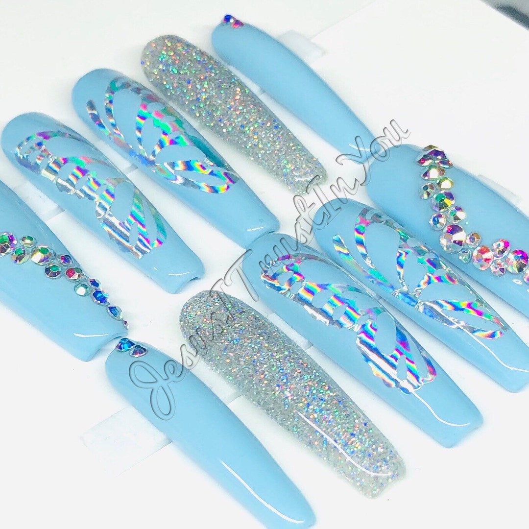 FATIMA - XXL Ballerina Gel Press on Nails| Reusable Nails | Long Nails ...