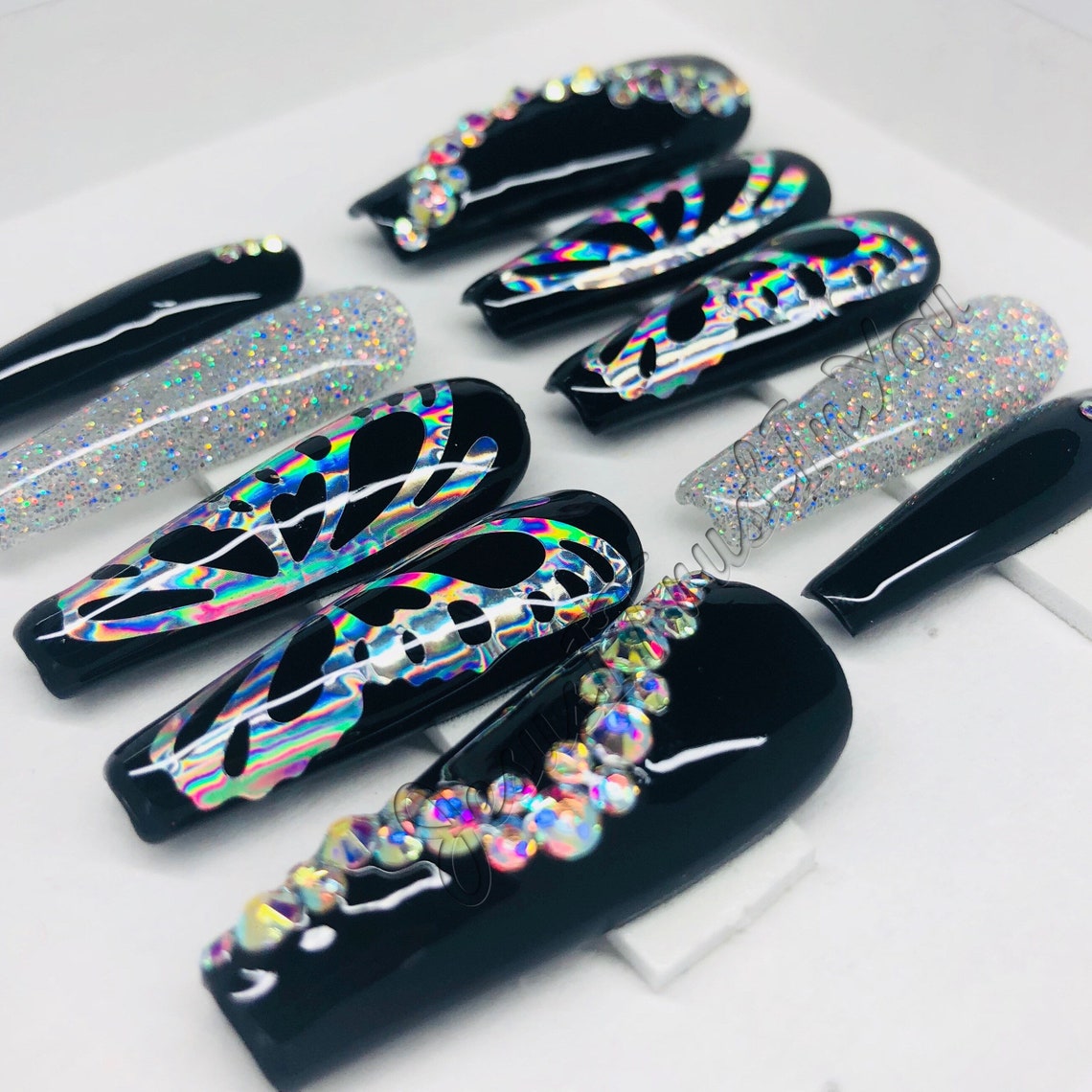 FATIMA - Long Ballerina Gel Press on Nails| Reusable Nails | Long Nails ...