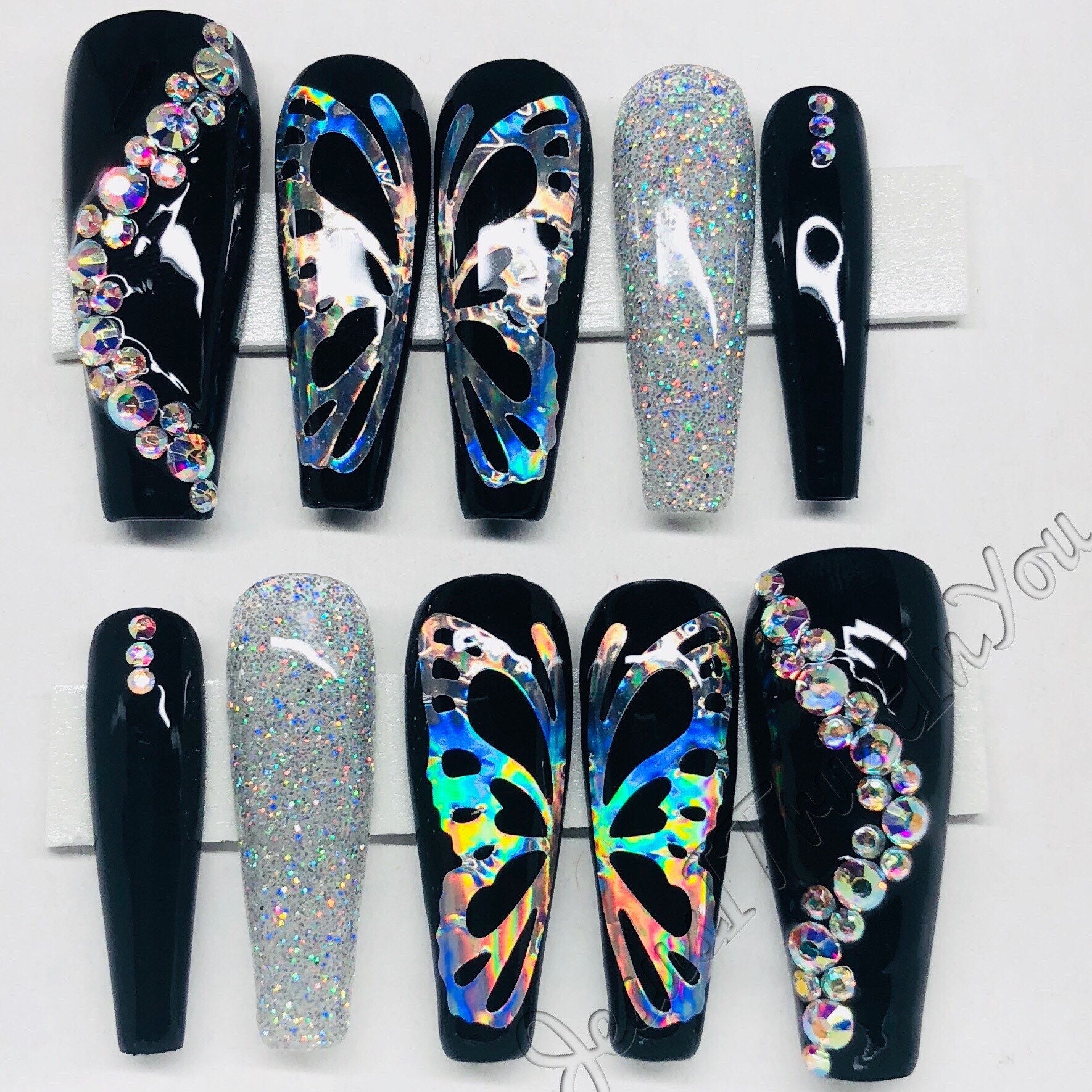 FATIMA - Long Ballerina Gel Press on Nails| Reusable Nails | Long Nails ...