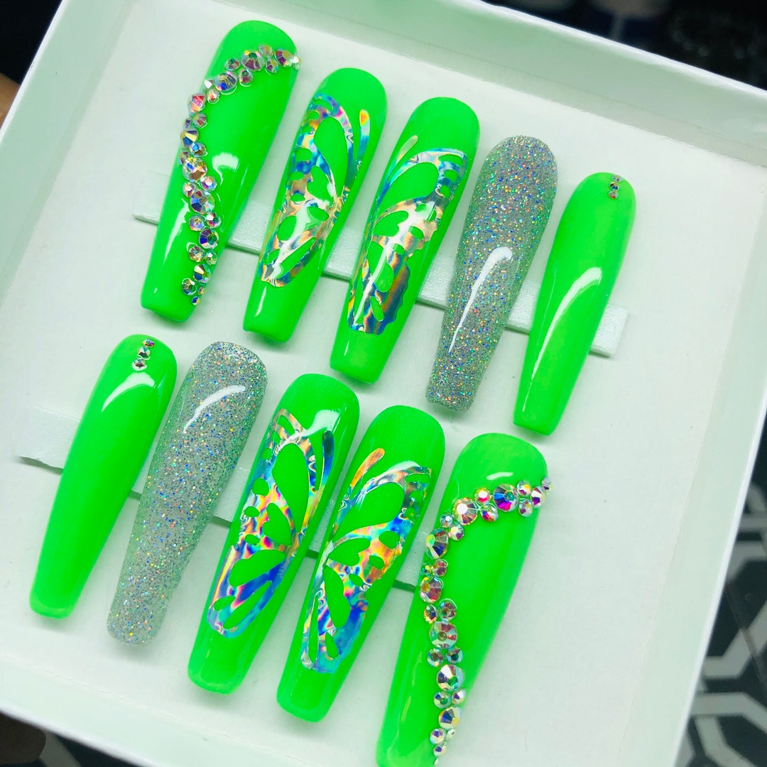 FATIMA - XXL Ballerina Gel Press on Nails| Reusable Nails | Long Nails ...