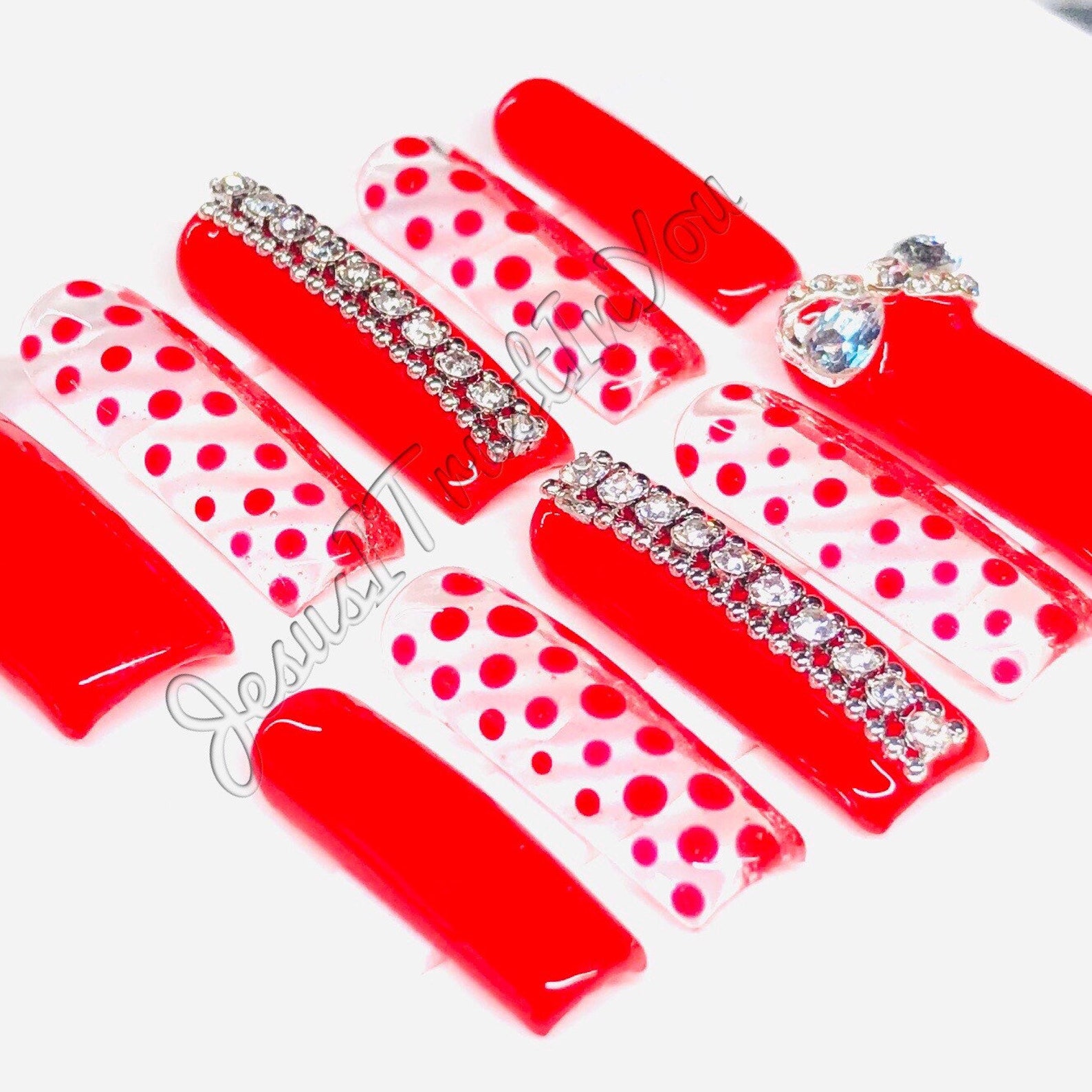 SACRED Long Square Gel Press on Nails | Etsy