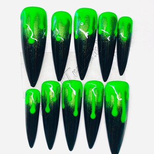 SLIMED - XXL Stiletto Gel Press on Nails| Reusable Nails | Long Nails ...