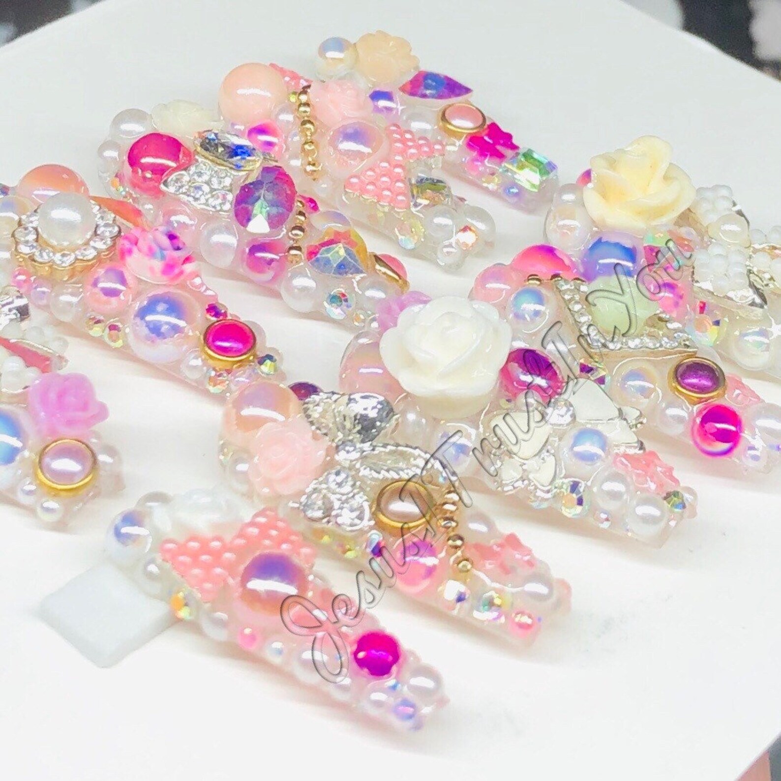 HARAJUKU Long Ballerina Gel Press on Nails Reusable Nails - Etsy
