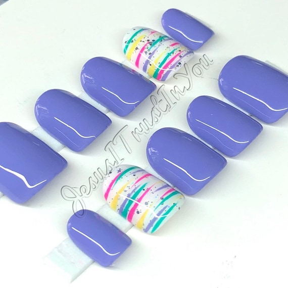 THIS HOPE Short Square Gel Press on Nails - Etsy