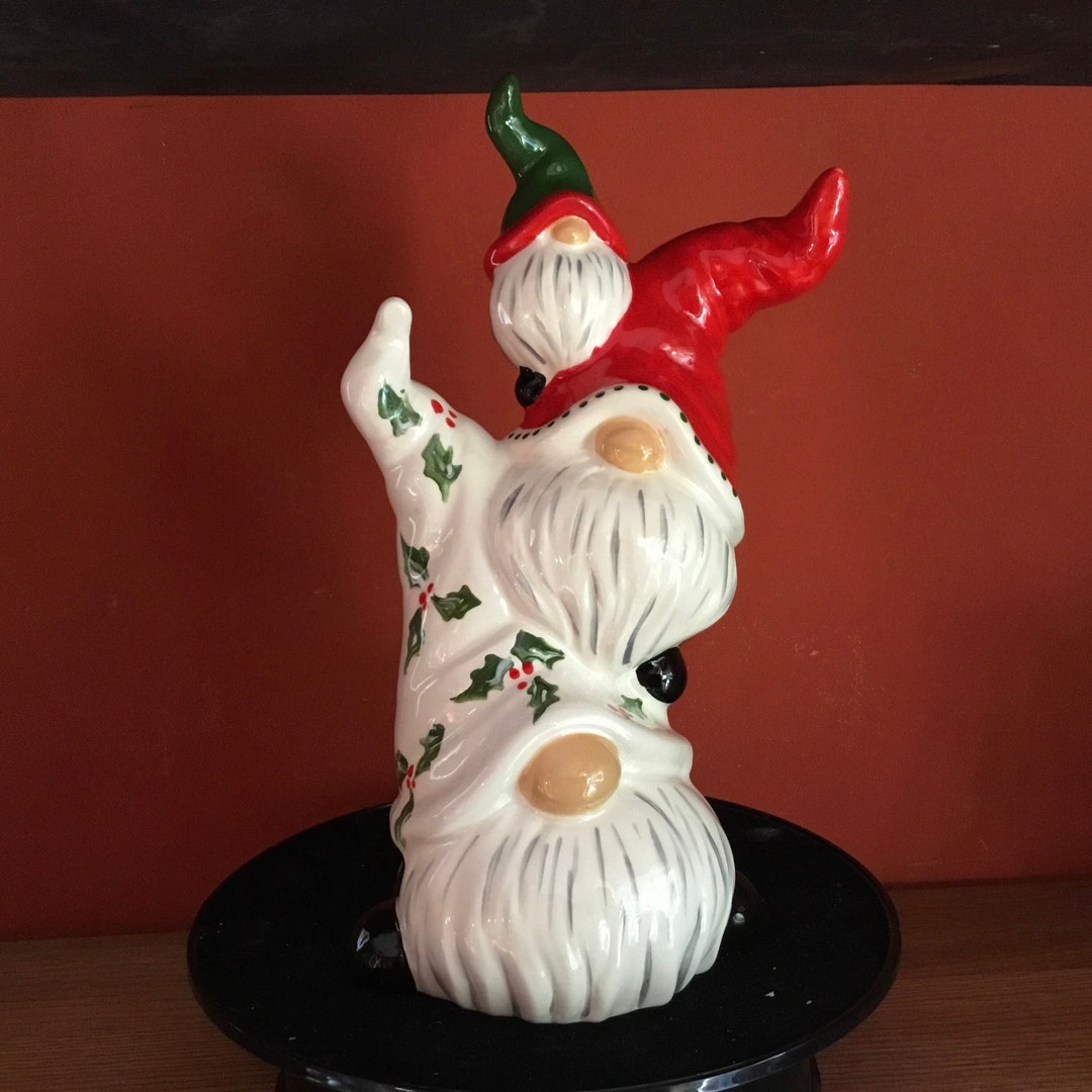 Chistmas Stackable Gnome, Ceramic Gnome, Christmas Gnome Decor, Garden ...