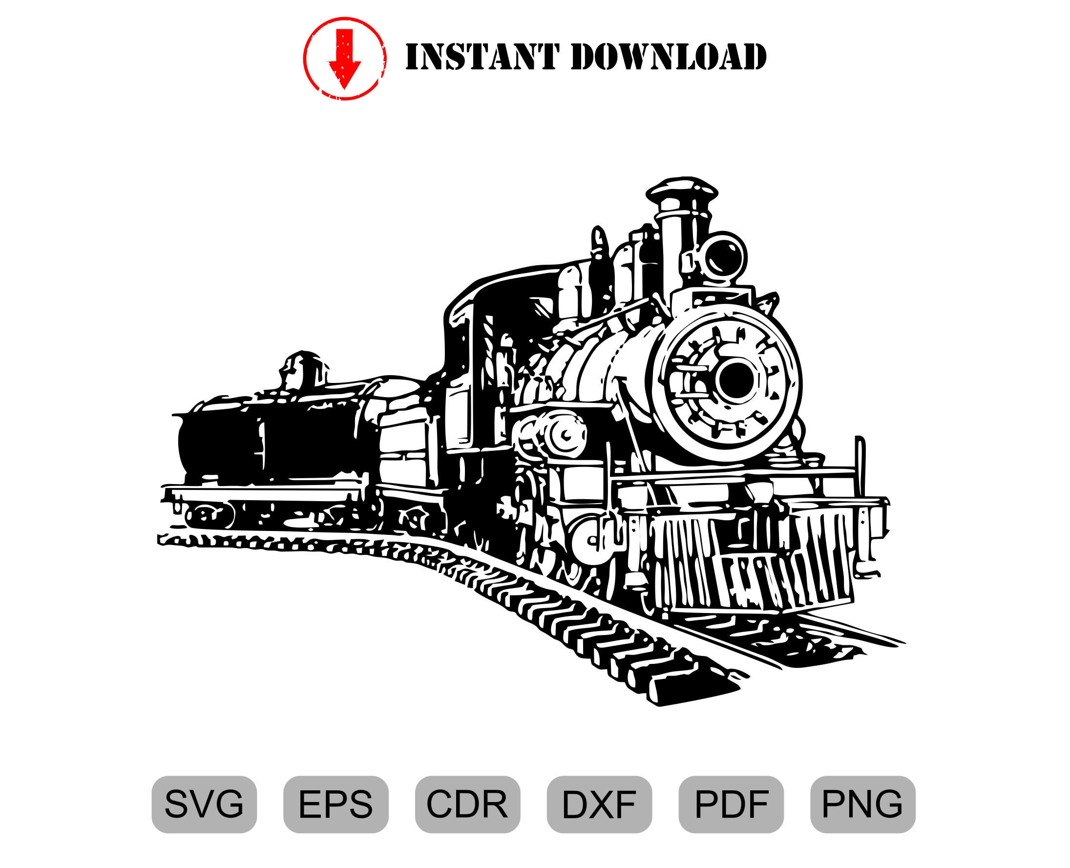Locomotive Train Steam Engine Instant Download Svg Etsy