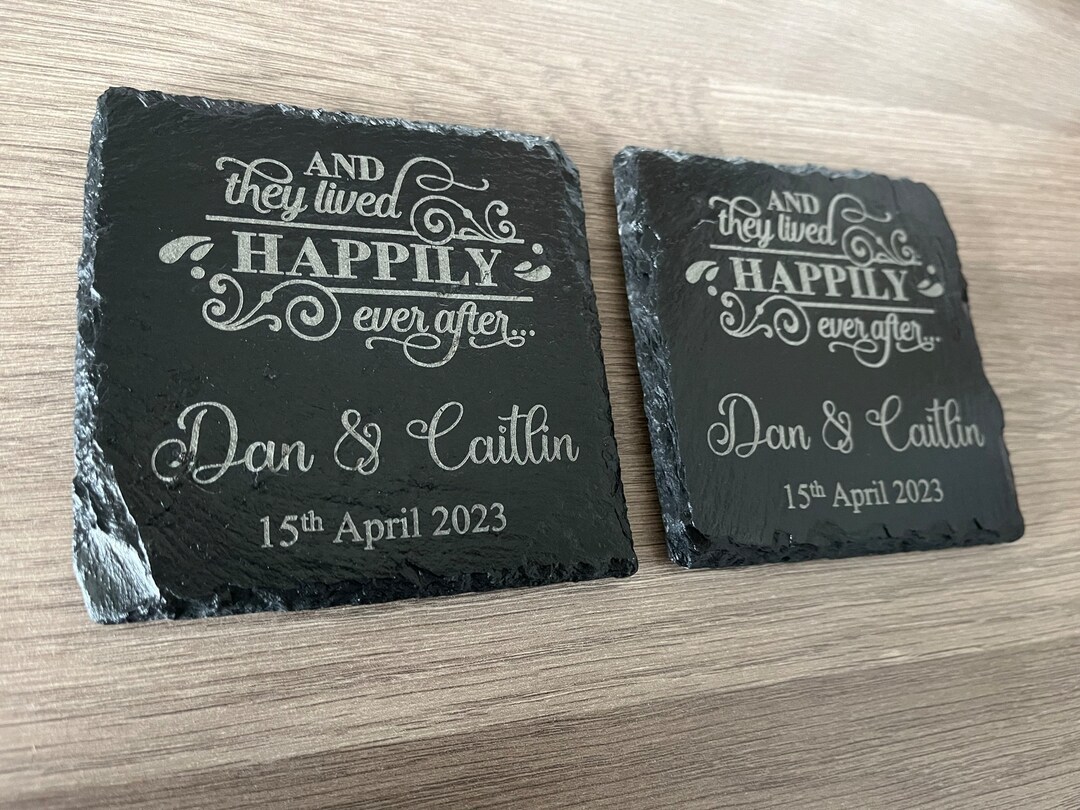 Unique Wedding Slate Coasters Wedding Gifts Mr and Mrs Newlyweds Slate ...