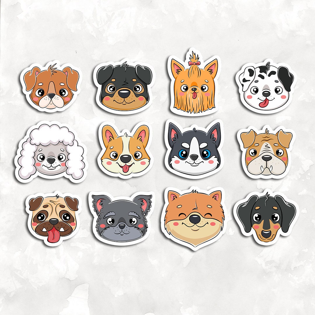 Cute Dog Sticker Pack Dog Stickers Cute Stickers Kawaii - Etsy