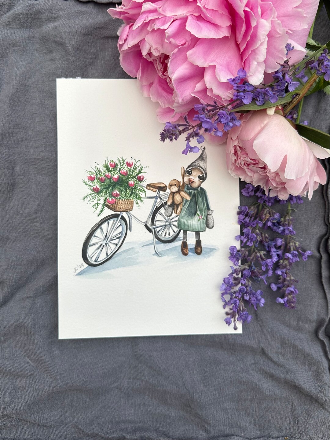 Pip and Monks Bicycle Ride Original Painting - Etsy