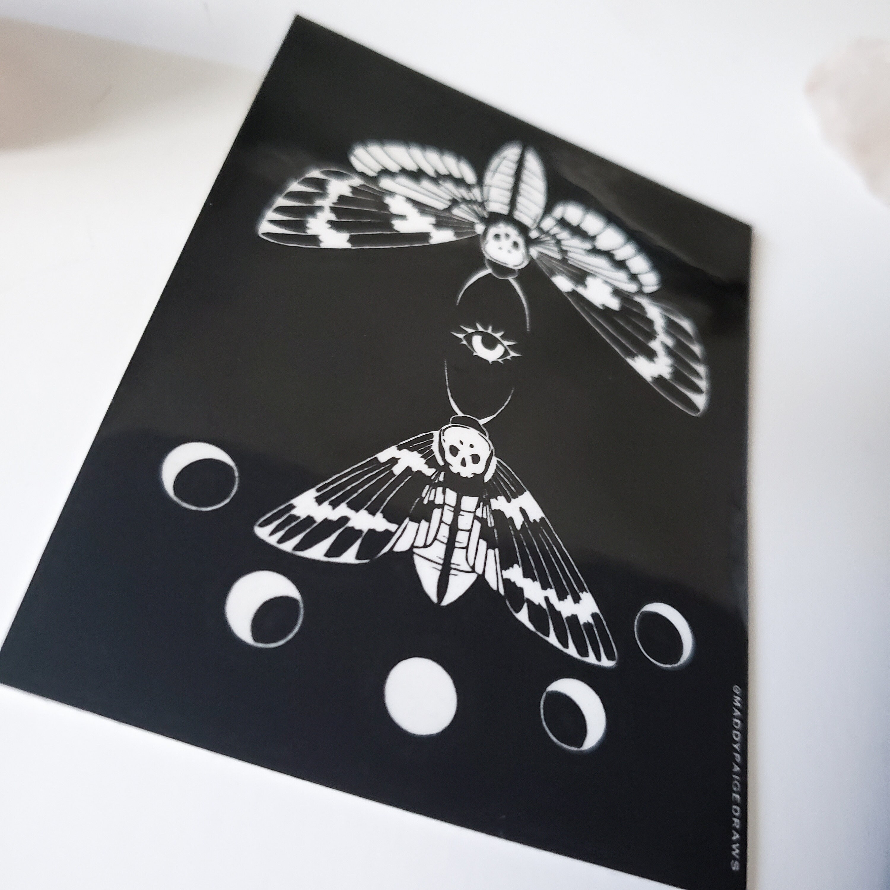 Death's Head Moth Lunar Phases Witchy Vinyl Sticker | Etsy