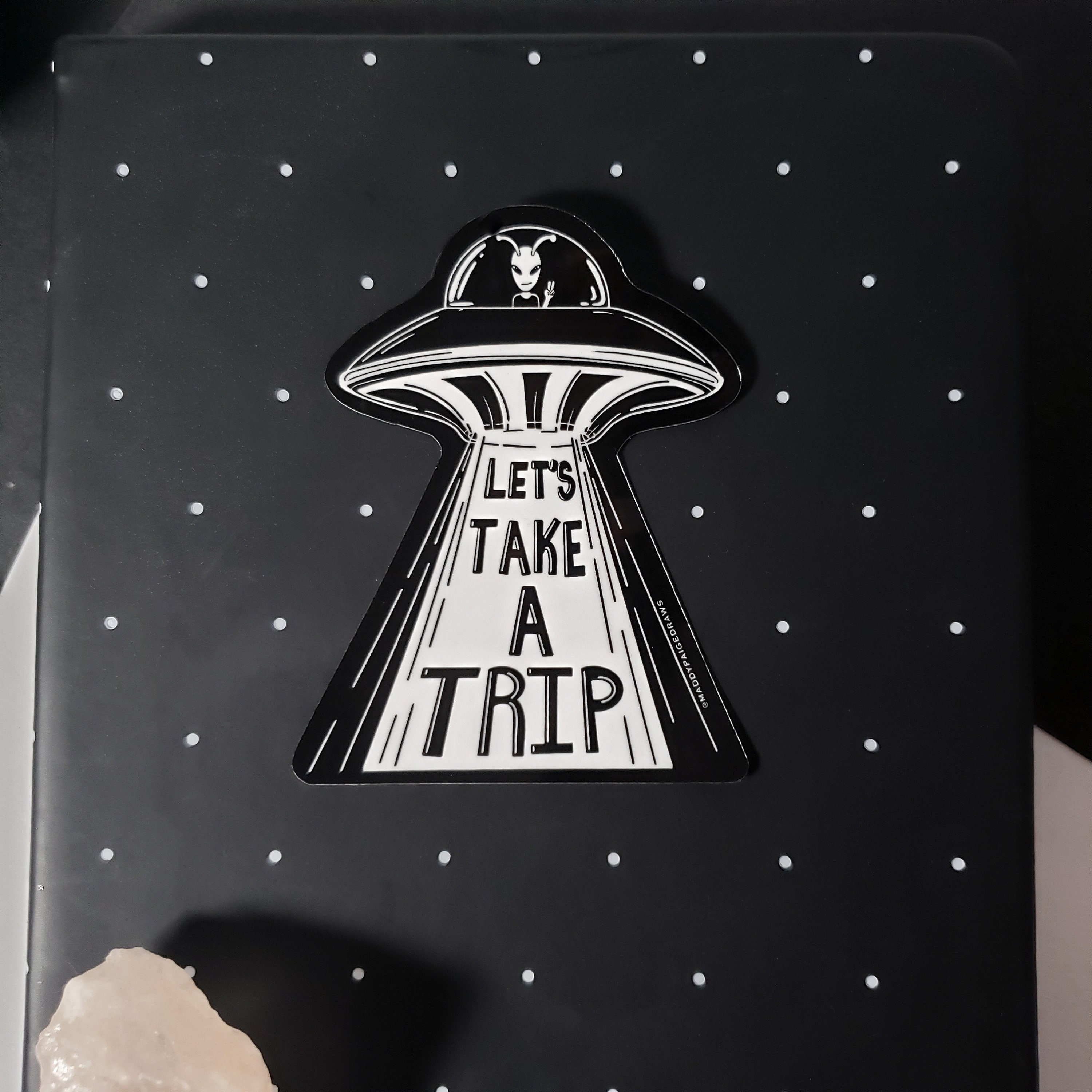 Alien UFO Let's Take a Trip Vinyl Sticker | Etsy