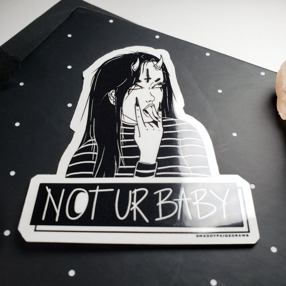 Grunge Devil Girl Vinyl Sticker - Etsy
