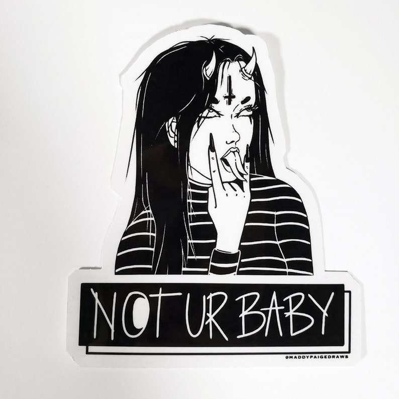 Grunge Devil Girl Vinyl Sticker - Etsy