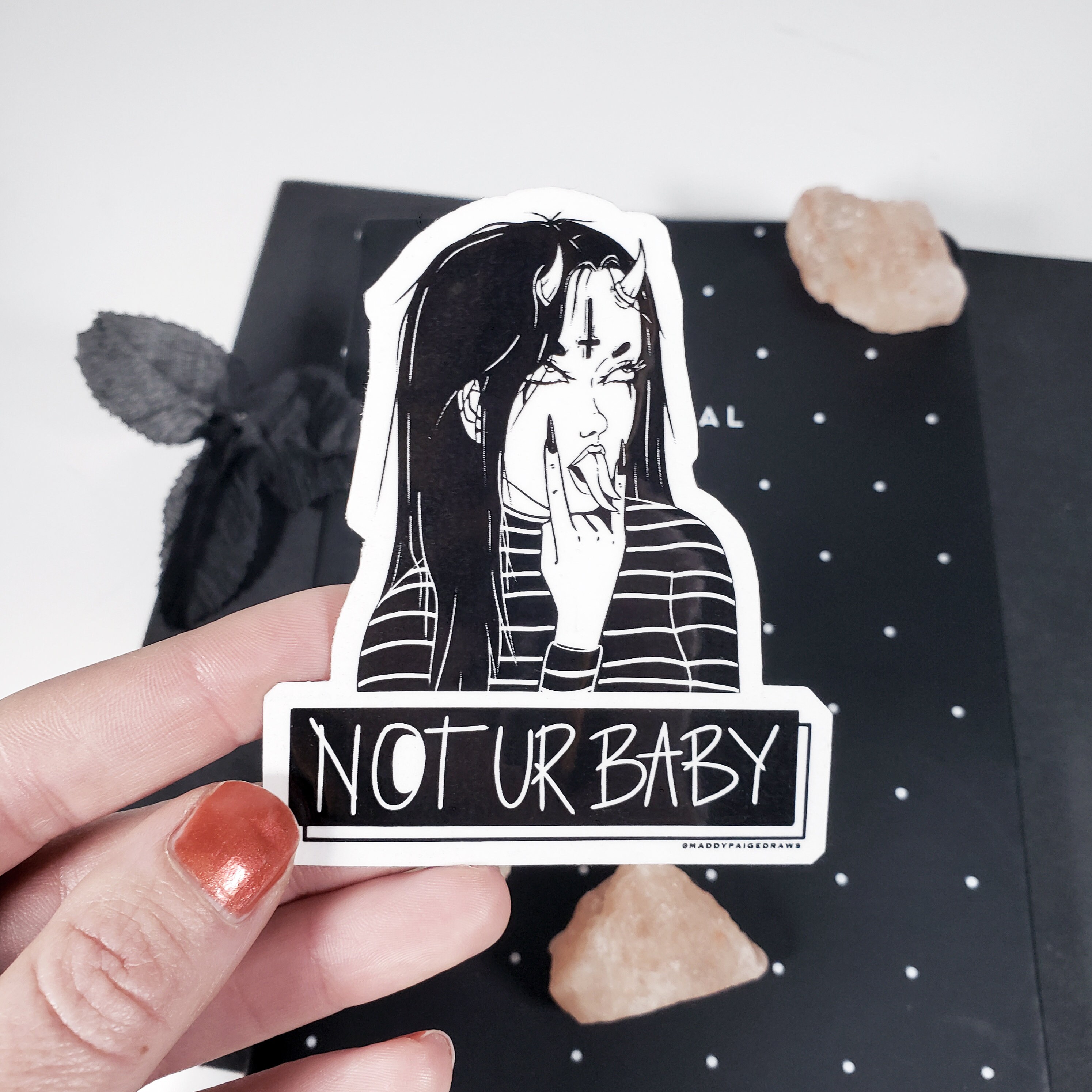 Grunge Devil Girl Vinyl Sticker - Etsy