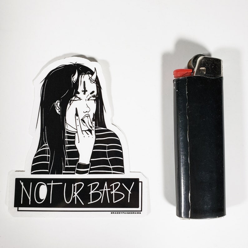 Grunge Devil Girl Vinyl Sticker - Etsy
