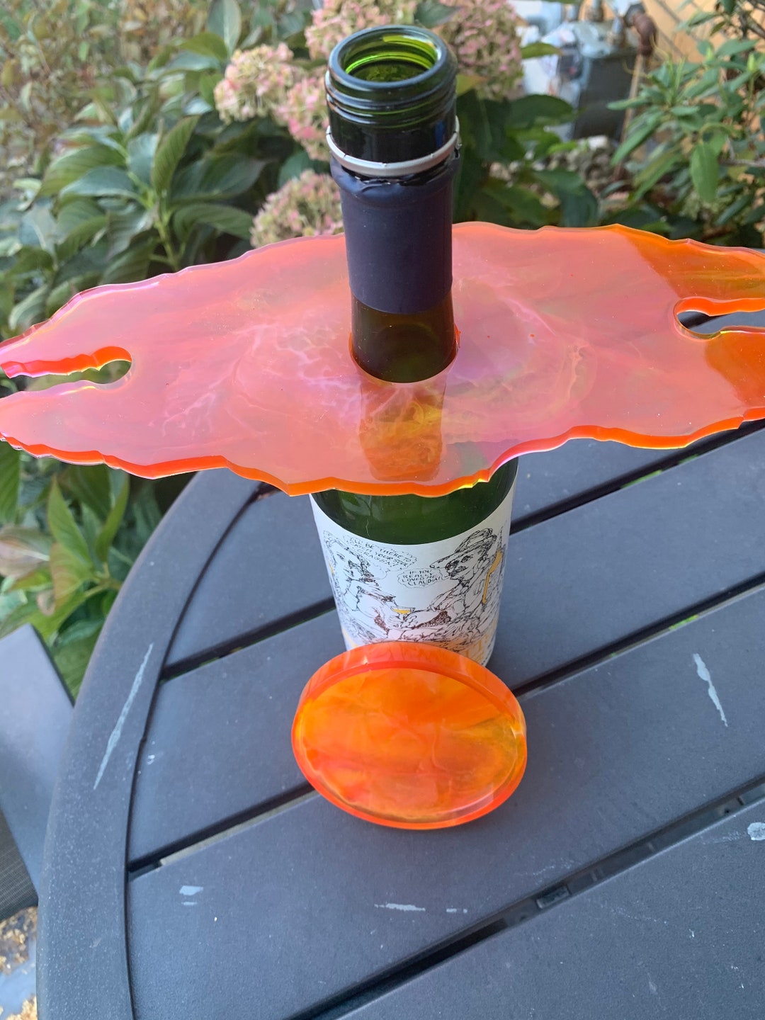 Red/orange Wine Rack + Coasters - Etsy