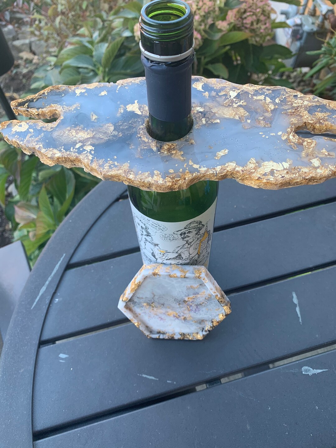 Gold Leaf Wine Rack + Coasters - Etsy