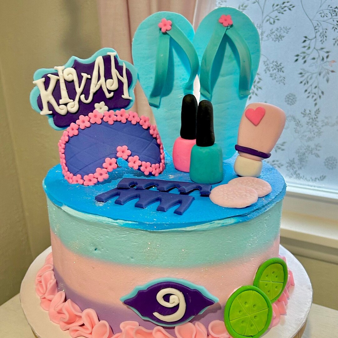 Spa Cake Toppers, Spa Birthday Party, Edible Cake Toppers, Spa ...