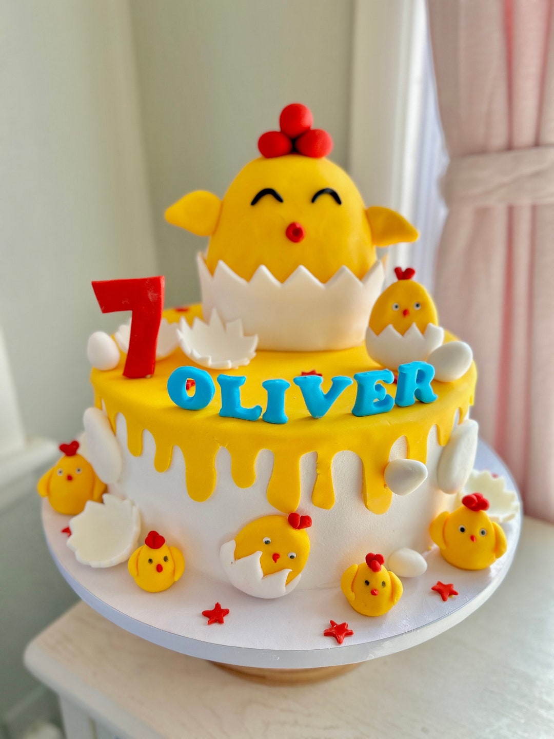 Baby Chick Cake Topper, Fondant Cake Topper, Baby Chicken Cake ...