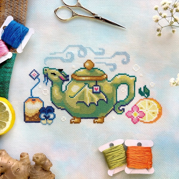 Tea Cross Stitch - Etsy