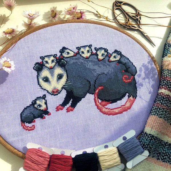 Opossum Embroidery Pattern - Etsy