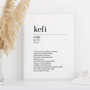 Greek Word Definition, Kefi Definition, Printable Wall Art, Greek ...