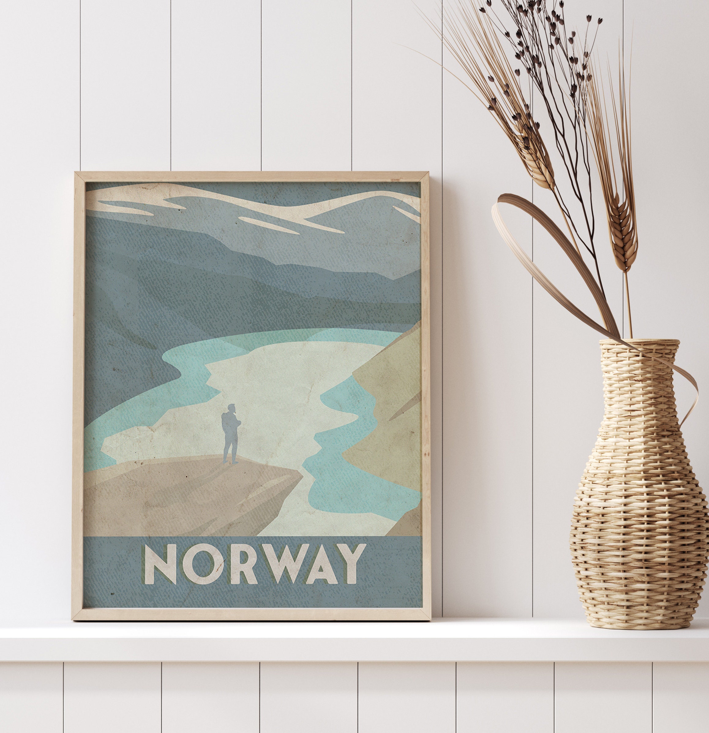 Norway Poster, Printable Wall Art, Travel Poster Digital Download, WPA ...