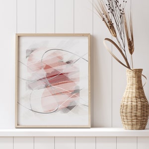 Modern Abstract Printable Pink Peach Color Printable Wall - Etsy
