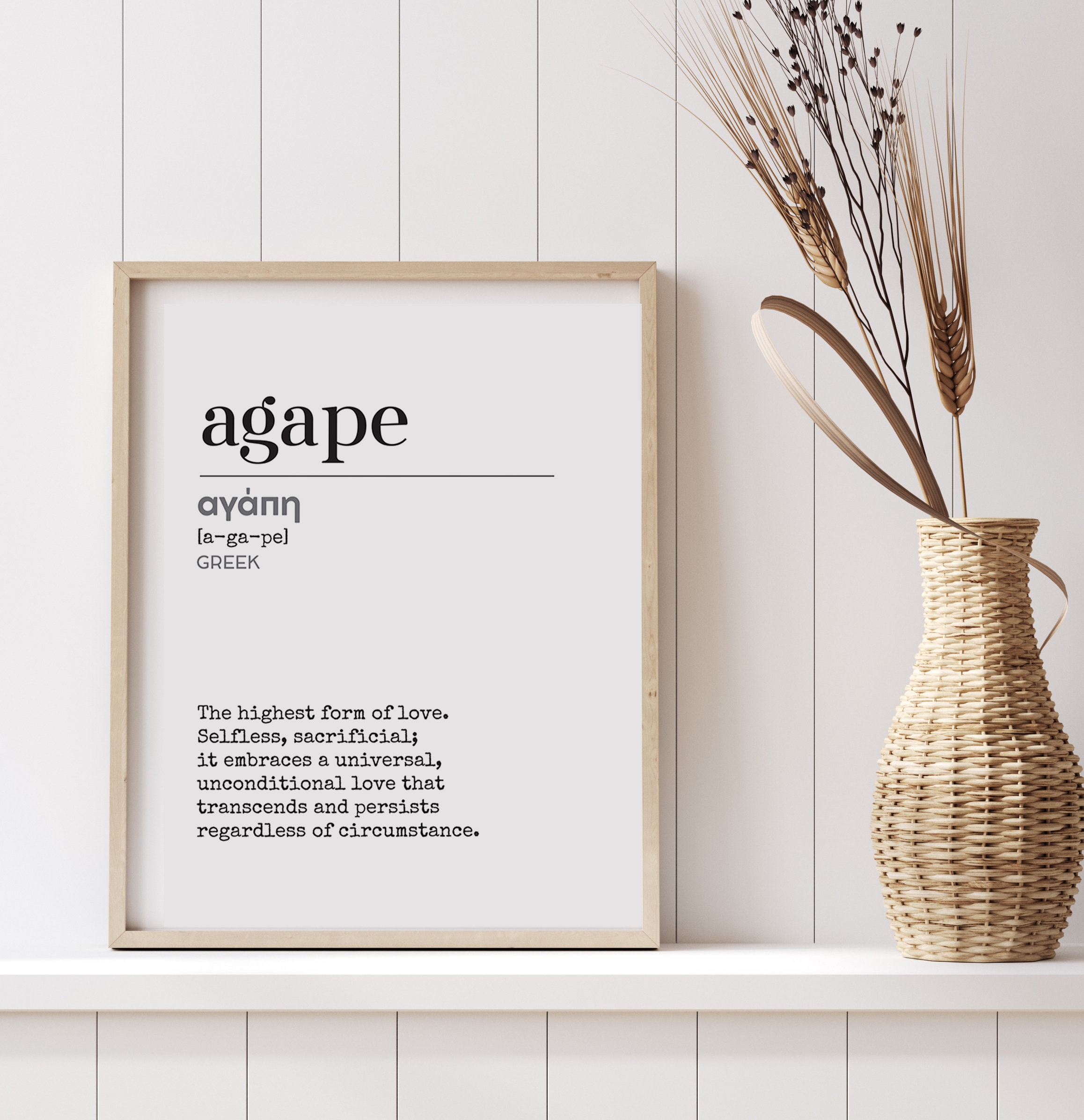 Greek Word Definition Agape Definition Printable Wall Art - Etsy