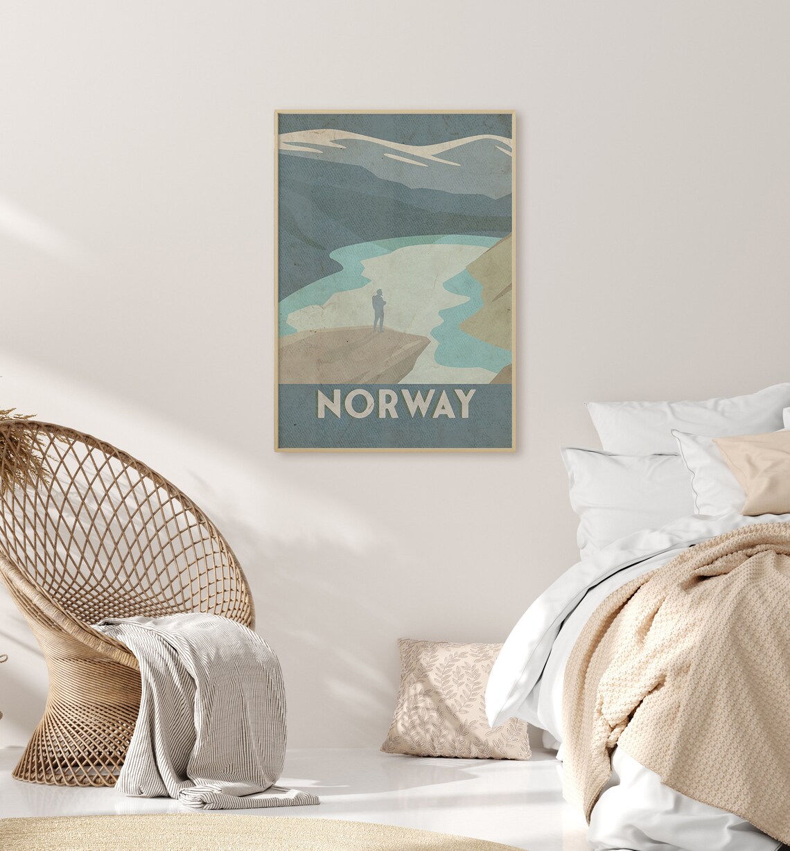Norway Poster, Printable Wall Art, Travel Poster Digital Download, WPA ...