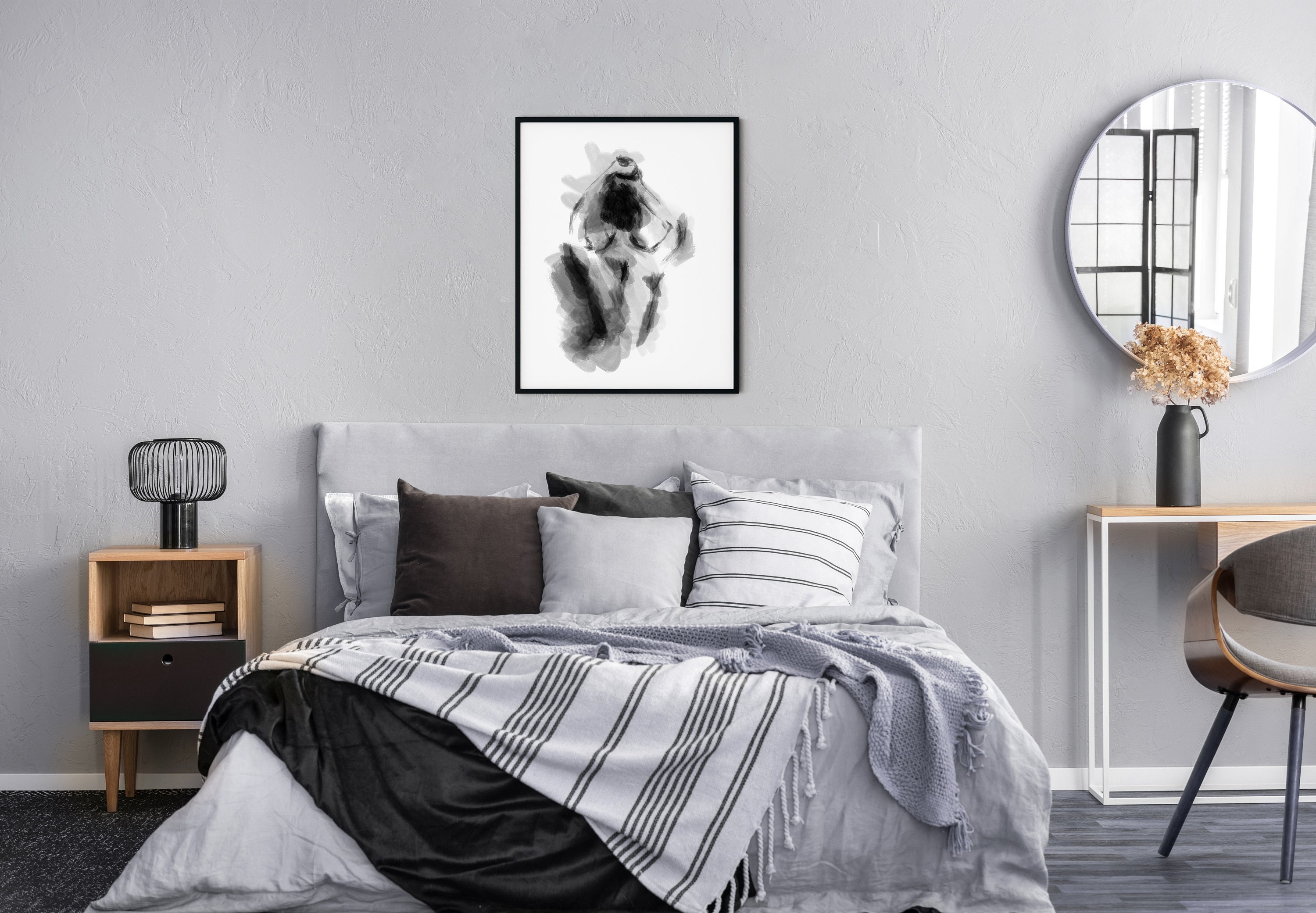 Female Figure Sketch Female Form Original Drawing Print | Etsy