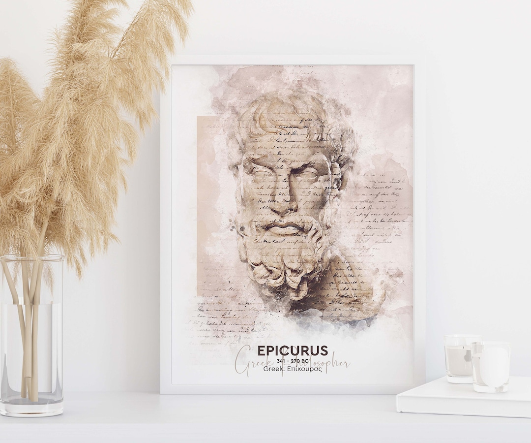 Greek Philosopher Epicurus, Printable Wall Art, Greek Philosophy Poster ...