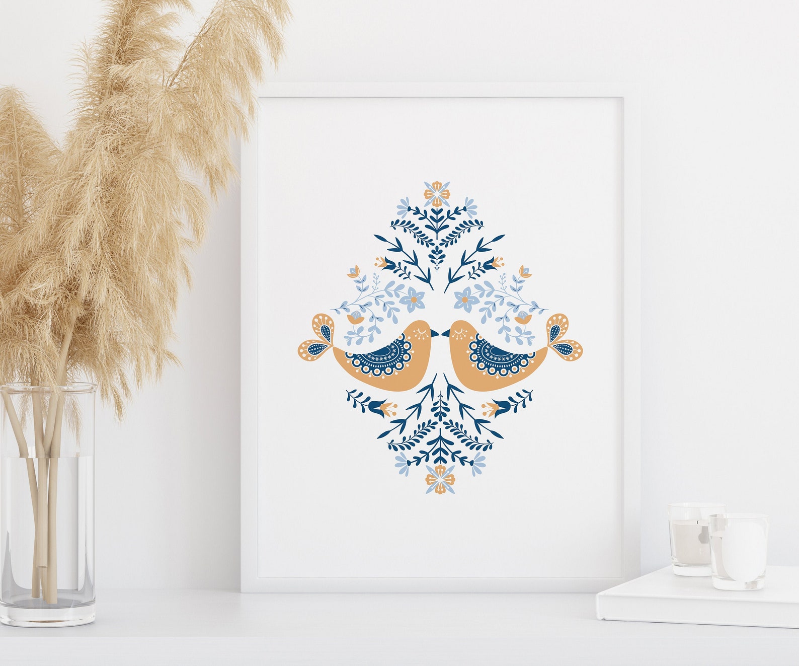 Scandinavian Folk Art Printable | Printable Scandinavian Modern Wall ...