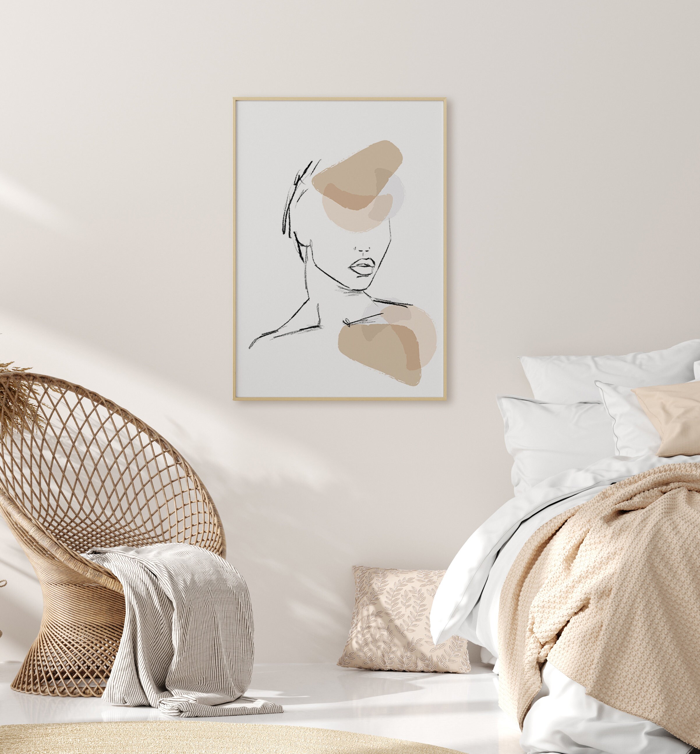 Female Figure Sketch Printable Line Art Minimal Woman | Etsy