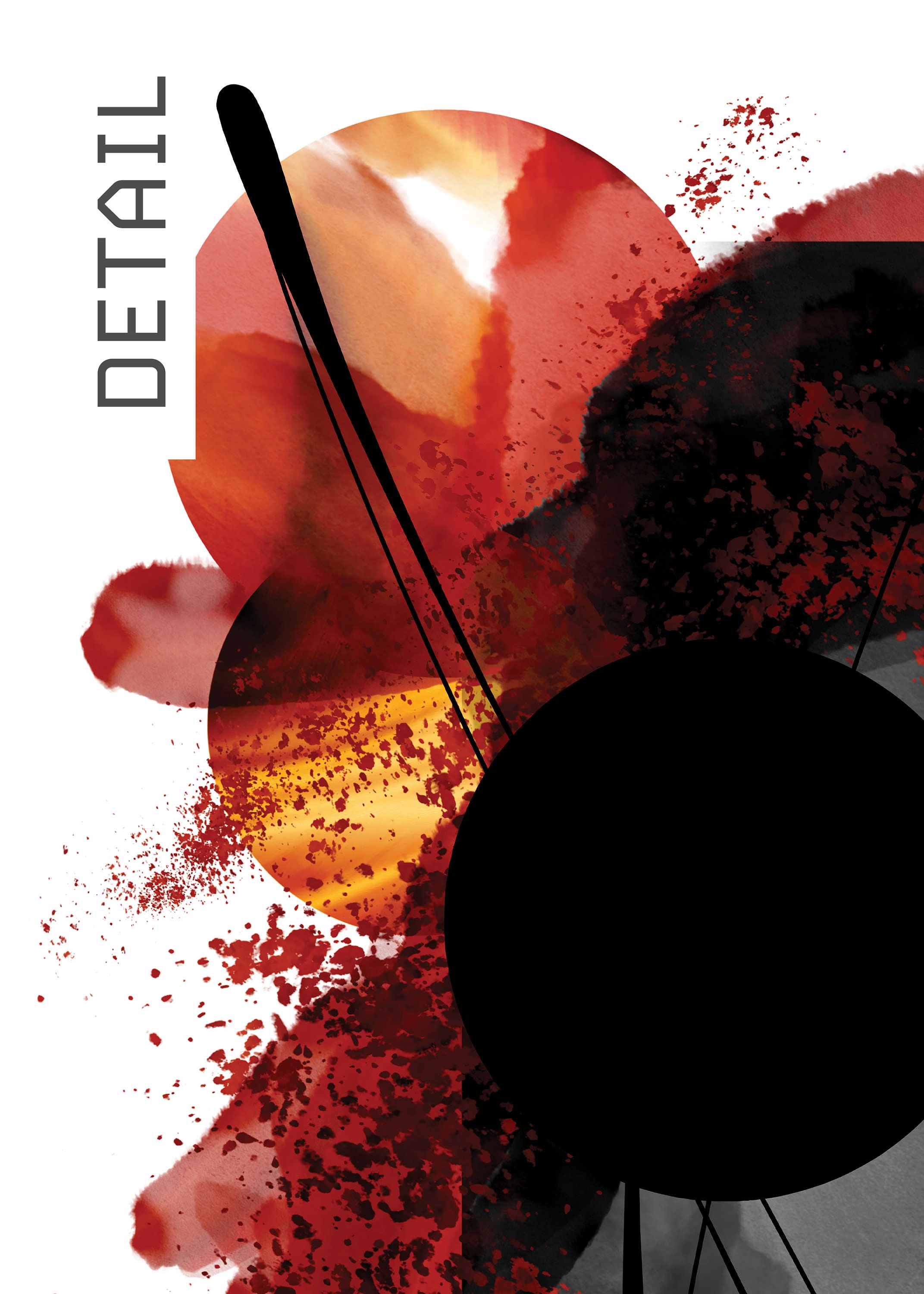 Printable Wall Art Abstract Red Modern Art Black Gold Red - Etsy