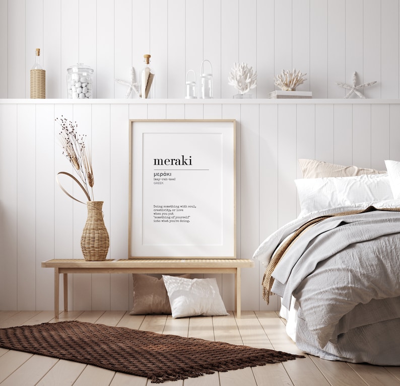 Greek Word Definition Meraki Definition Printable Wall Art - Etsy