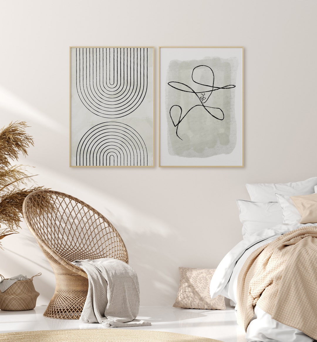 Female Figure Sketch, Set of 2, Minimal Woman Art Printable, Art Line ...