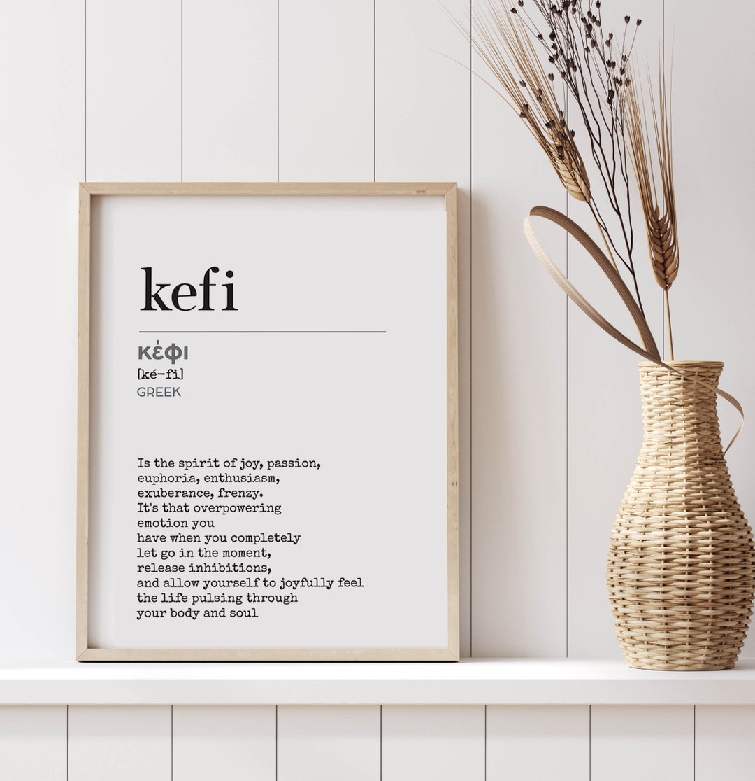 Greek Word Definition, Kefi Definition, Printable Wall Art, Greek ...