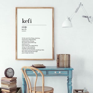 Greek Word Definition, Kefi Definition, Printable Wall Art, Greek ...