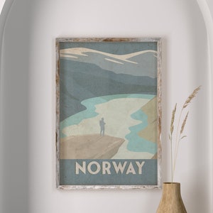 Norway Poster, Printable Wall Art, Travel Poster Digital Download, WPA ...
