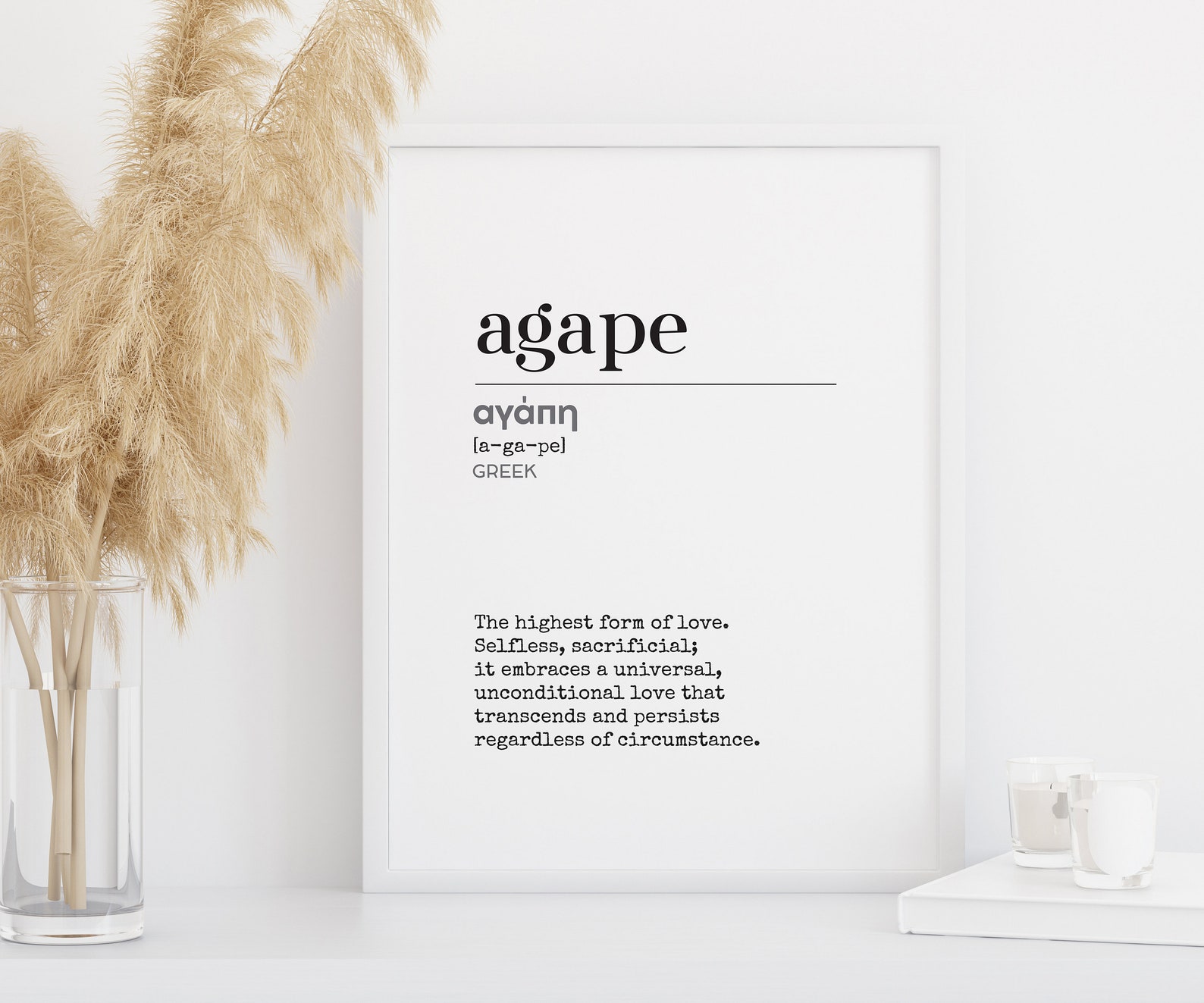 Greek Word Definition Agape Definition Printable Wall Art - Etsy