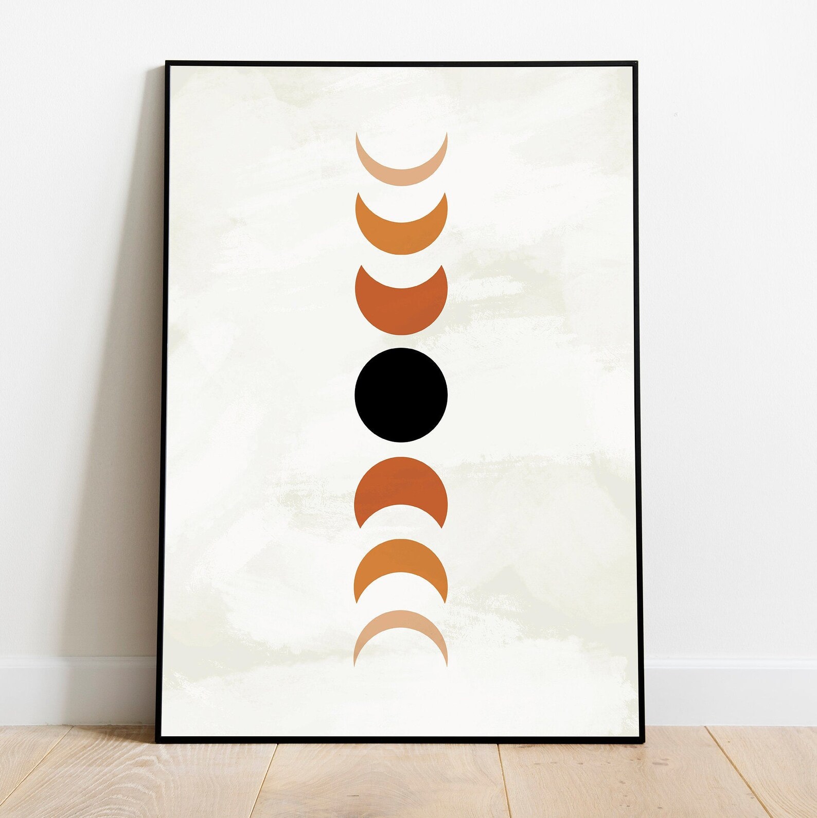 Rainbow & Moon Phases Printable Wall Art Set of 2 Mid - Etsy