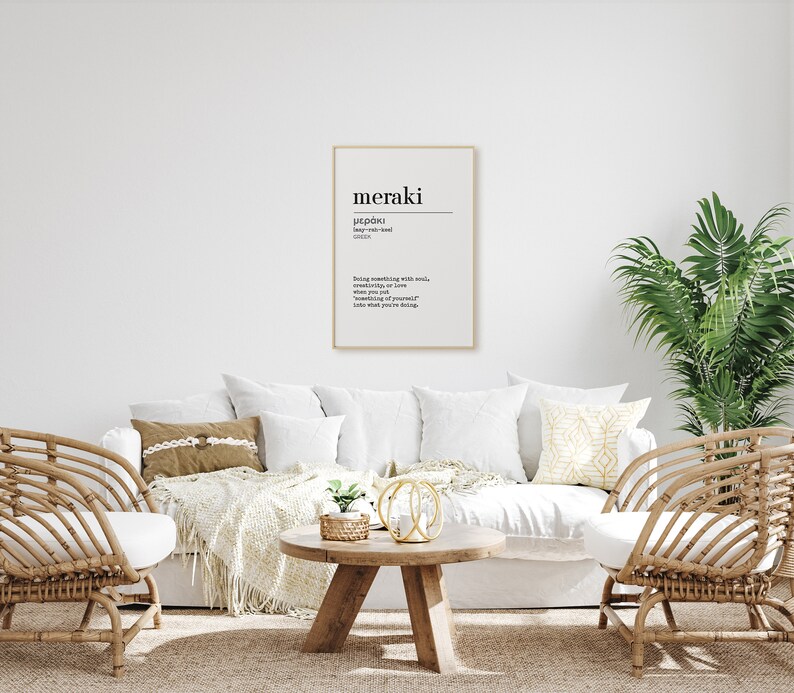 Greek Word Definition Meraki Definition Printable Wall Art - Etsy