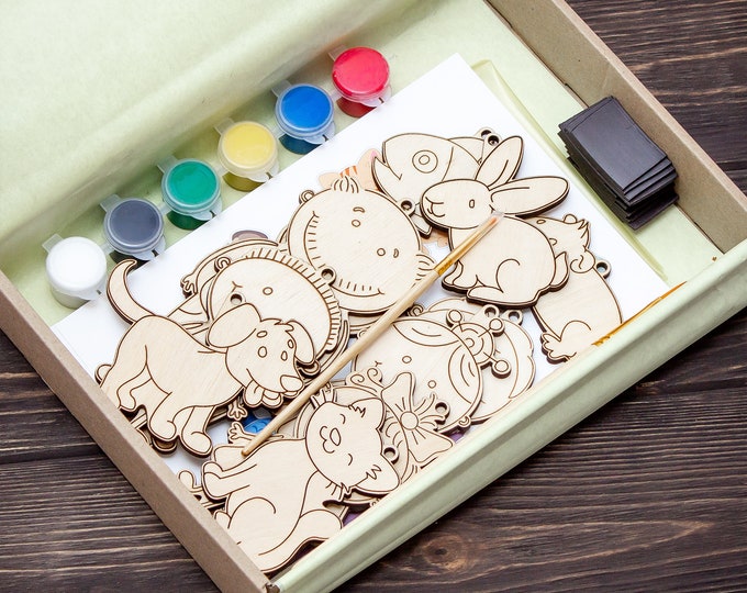 Wooden Toys for Kids, Kids Painting Kit , Wood Coloring for Kids, Gift ...