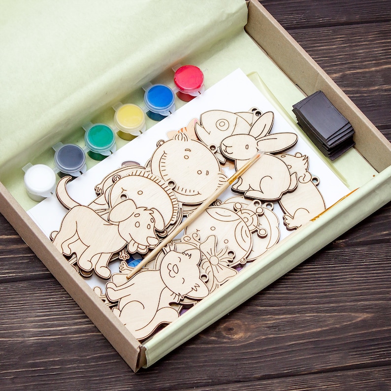 Wooden Toys for Kids, Kids Painting Kit , Wood Coloring for Kids, Gift ...
