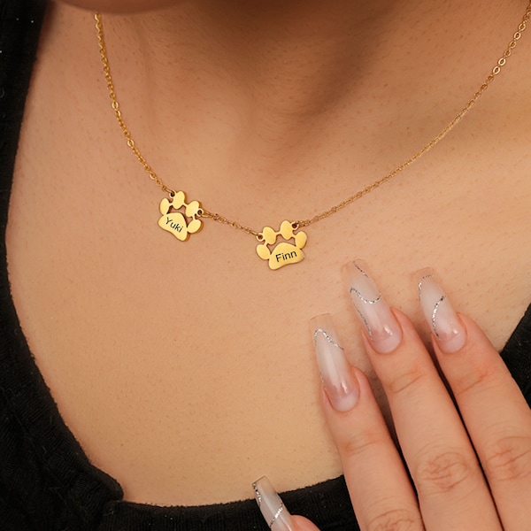 Dog Paw Necklace - Etsy